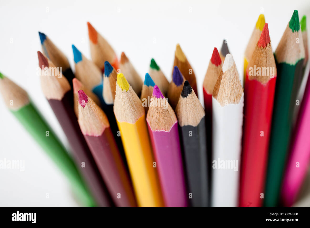 Selection of coloured pencils / crayons Stock Photo - Alamy