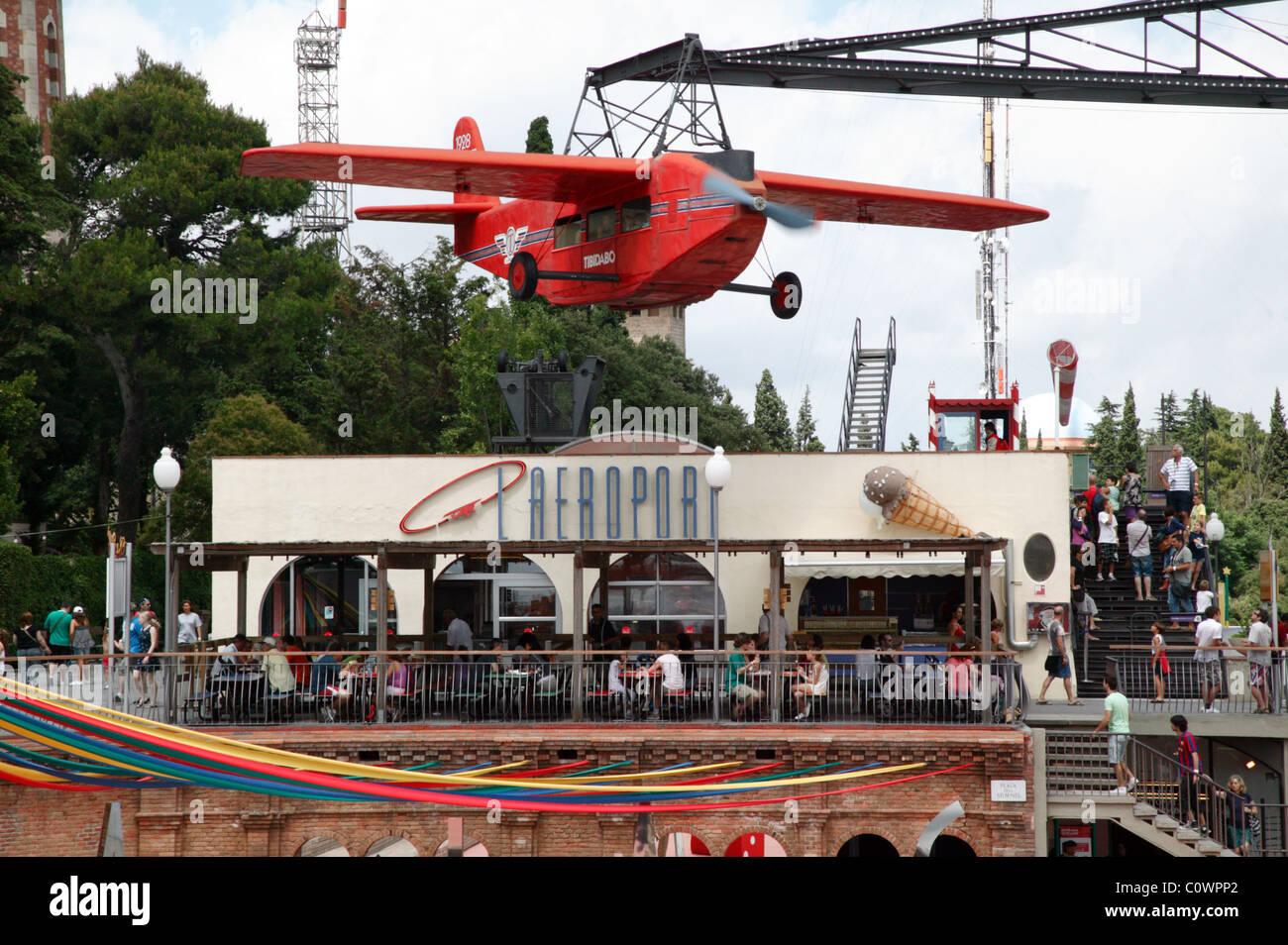 Close-up view of the vintage 1928, Avio plane ride, in operation at the ...