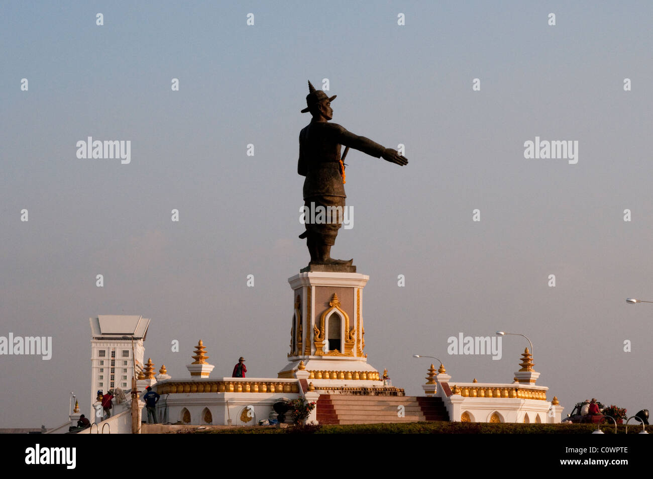 Statue of Chao Anouvong, the last king of the Vientiane monarchy ...