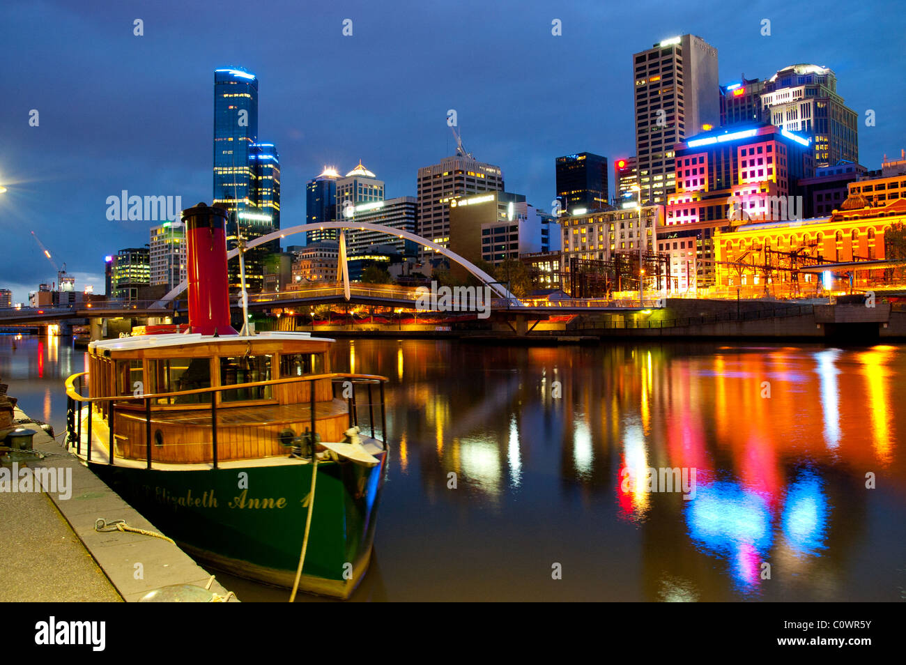 Melbourne city night lights hi-res stock photography and images - Alamy