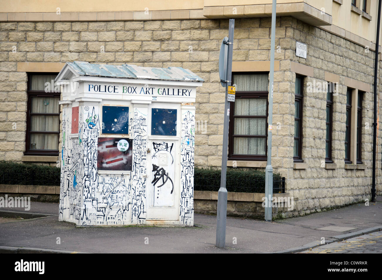 Decorated disused police box in Edinburgh, Scotland Stock Photo - Alamy