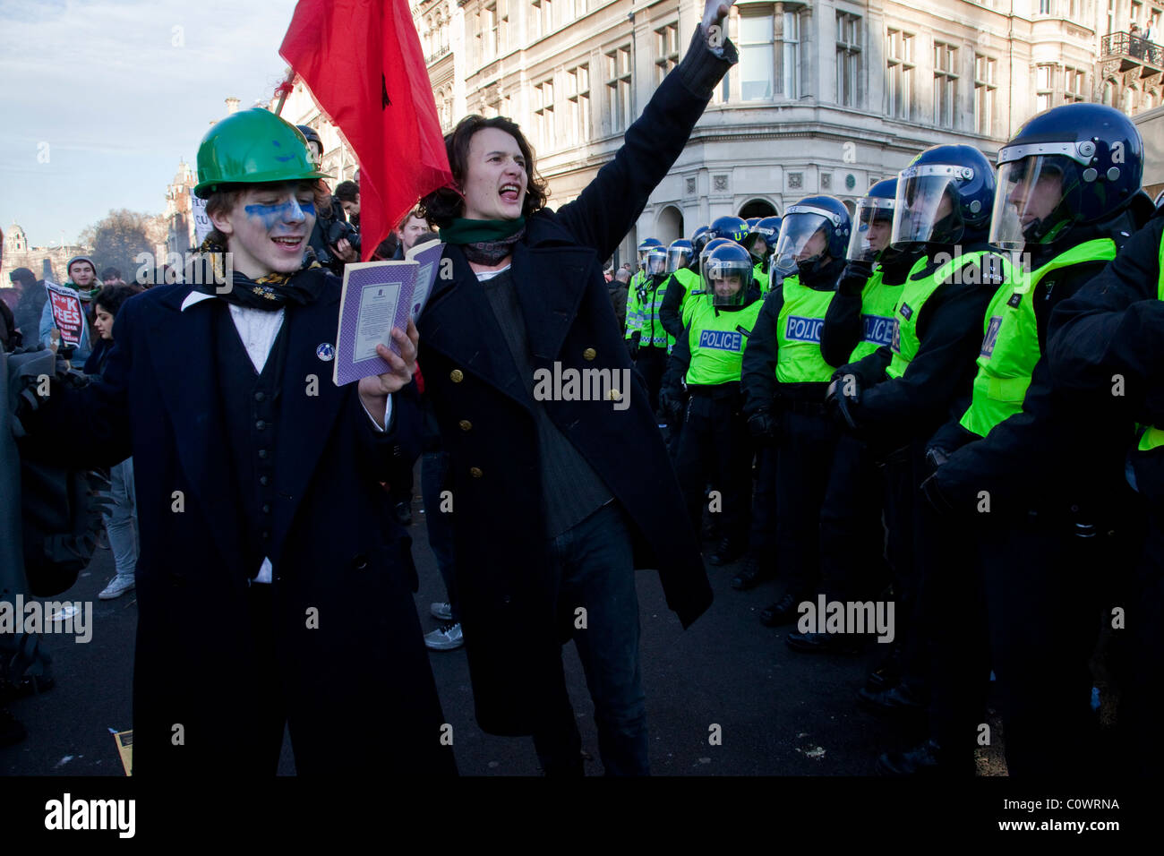 Students Demonstrating against University fee increases, Parliament ...