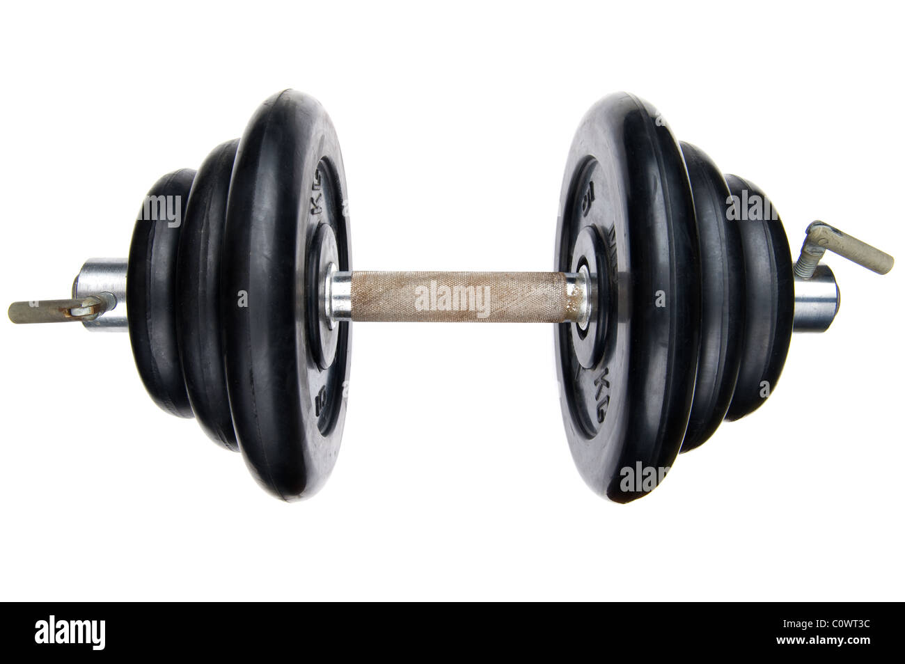 object on white - dumbbell close up Stock Photo - Alamy