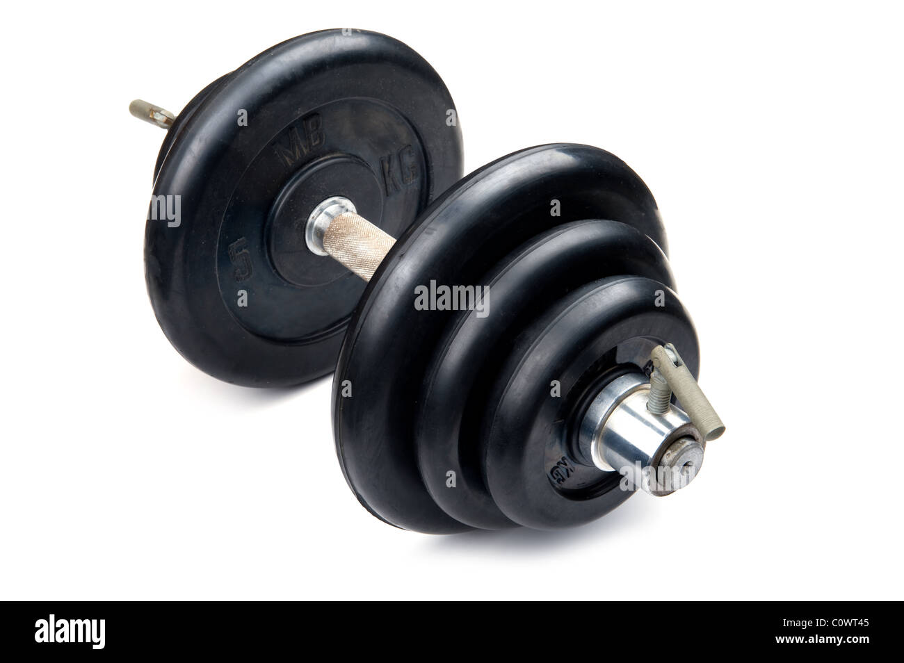 object on white - dumbbell close up Stock Photo - Alamy