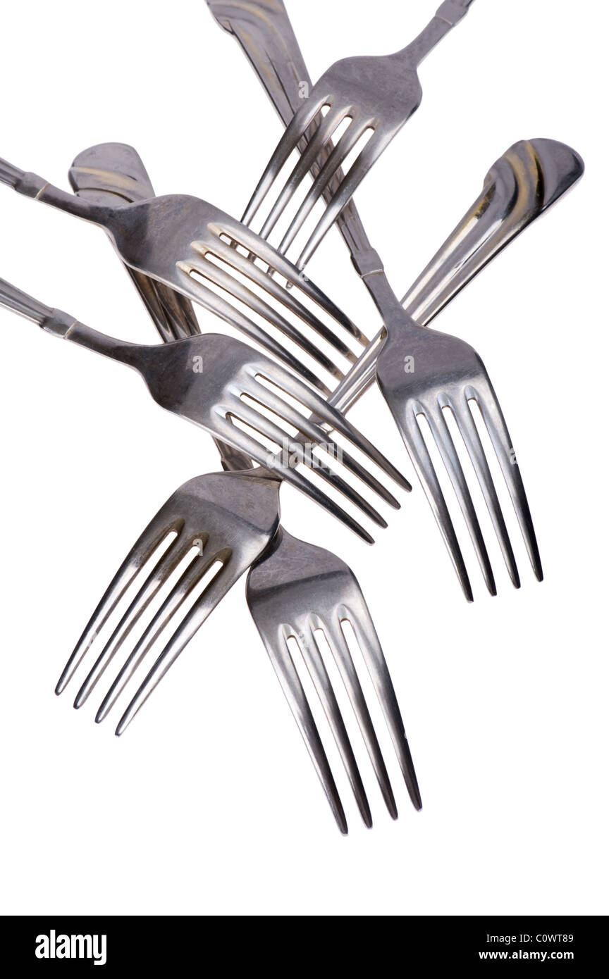 object on white - kitchen utensil fork Stock Photo - Alamy
