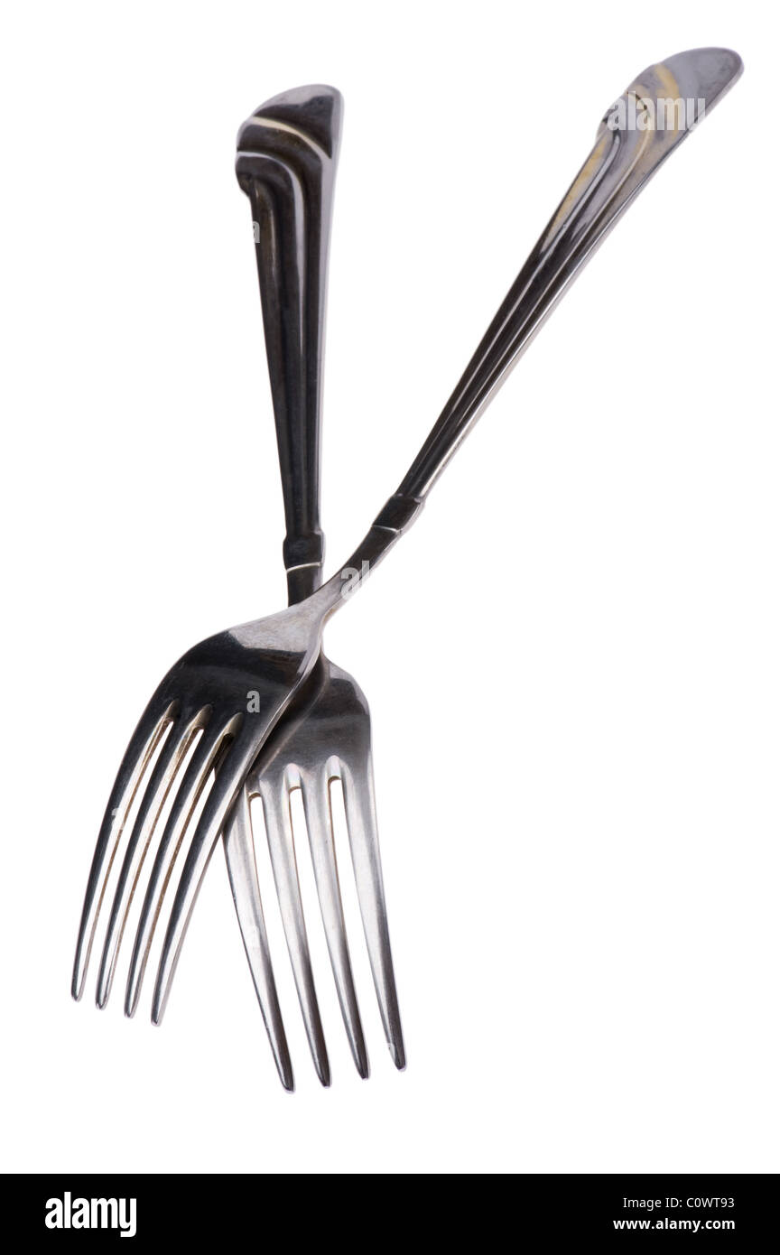 object on white - kitchen utensil fork Stock Photo - Alamy