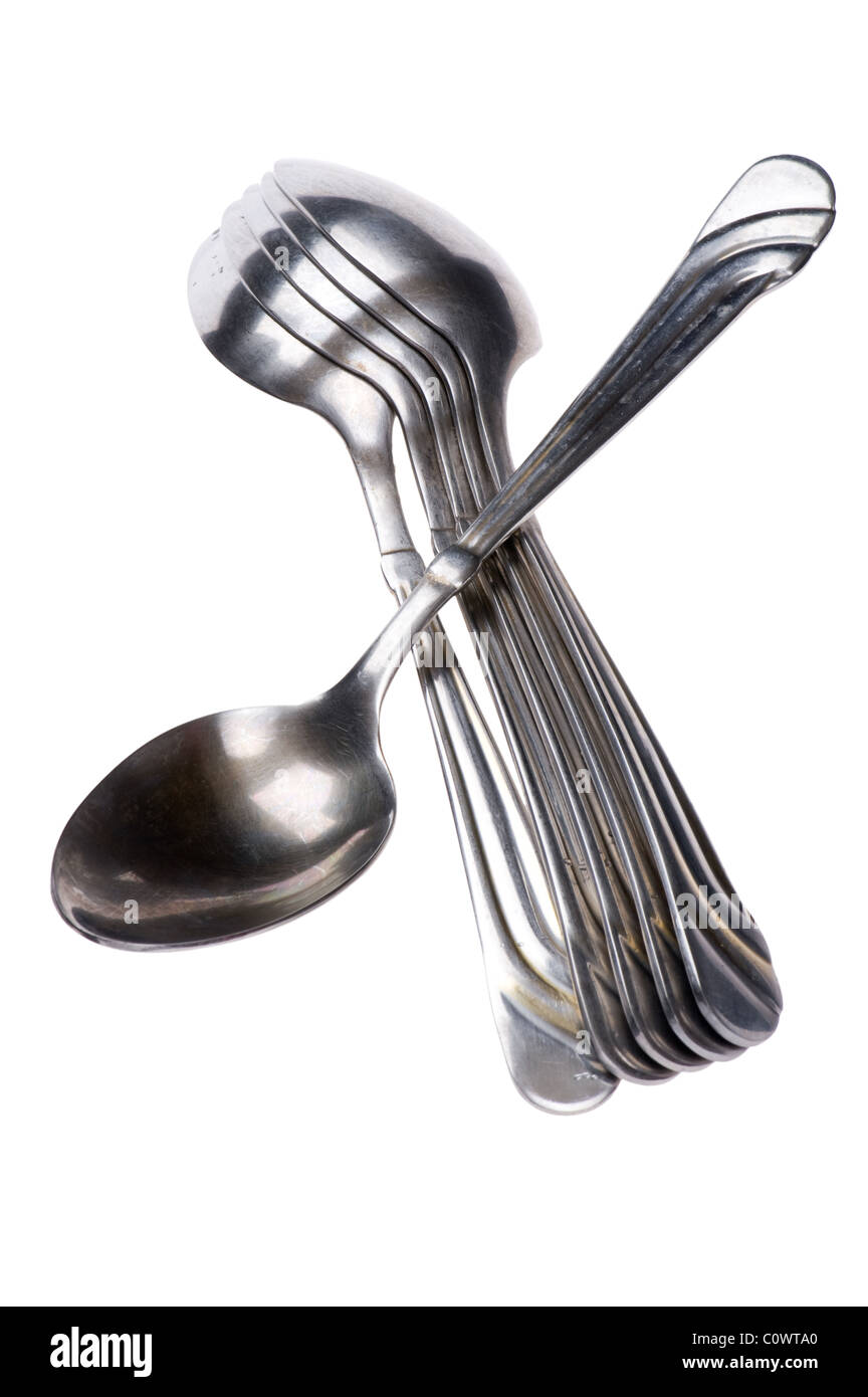 object on white - kitchen utensil spoon Stock Photo - Alamy
