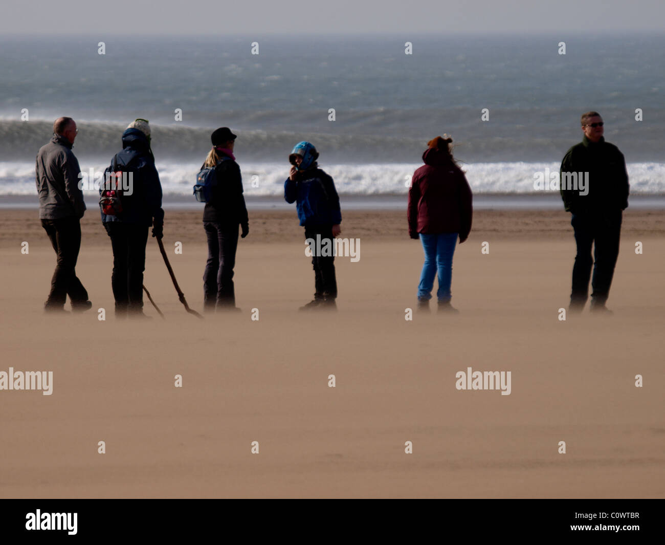 Loose sand blowing down the beach, UK Stock Photo - Alamy