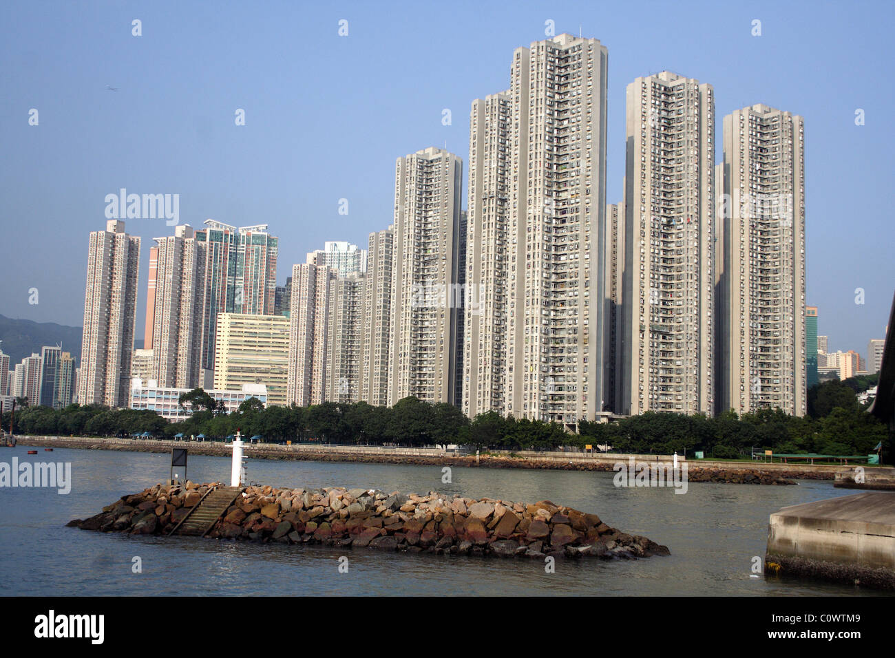Hi-rise building in Tung Chung on Lantau Island, Hong Kong, China Stock ...