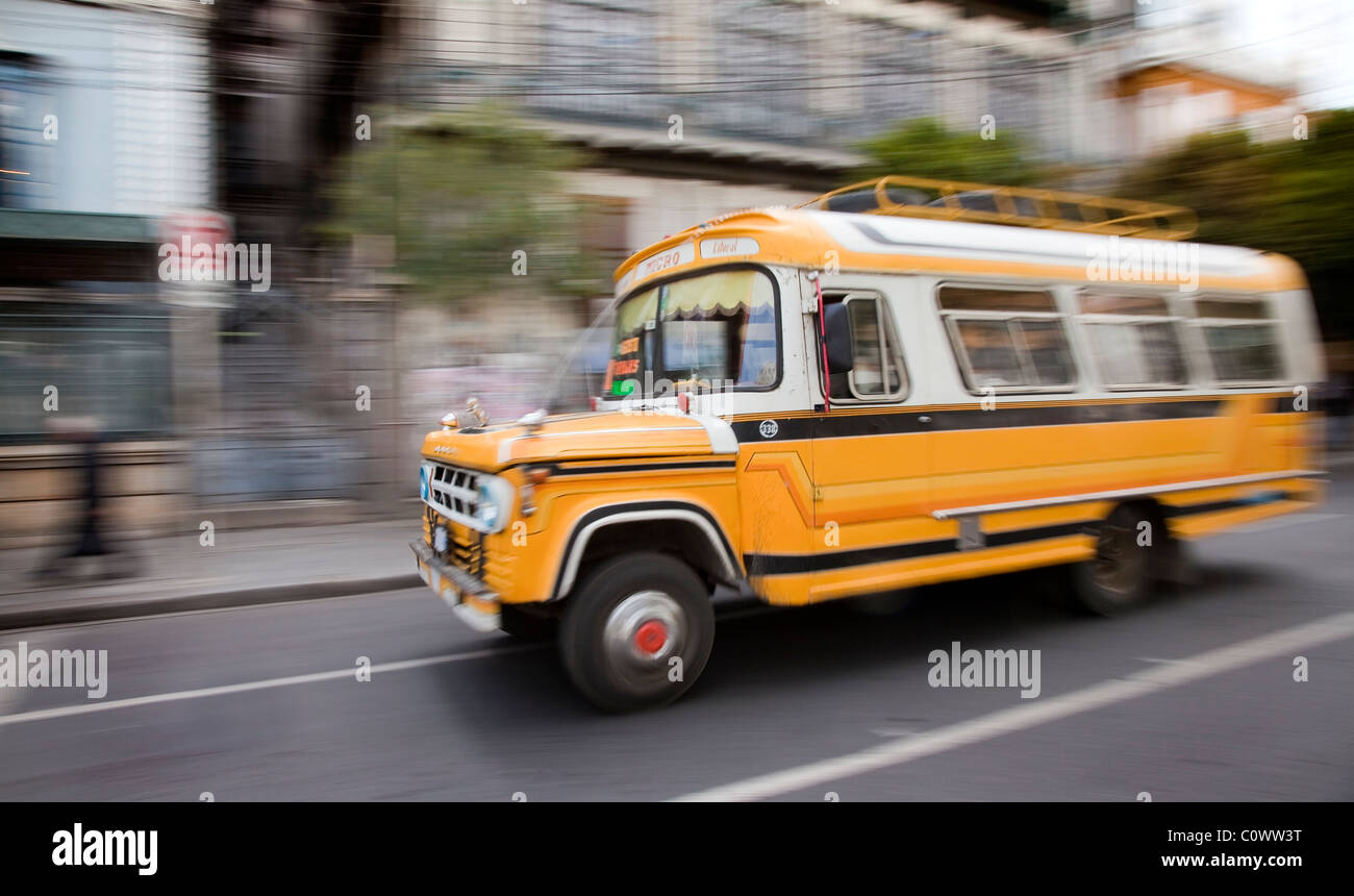 Traditional old bus in La Paz, Bolivia, South America Stock Photo - Alamy