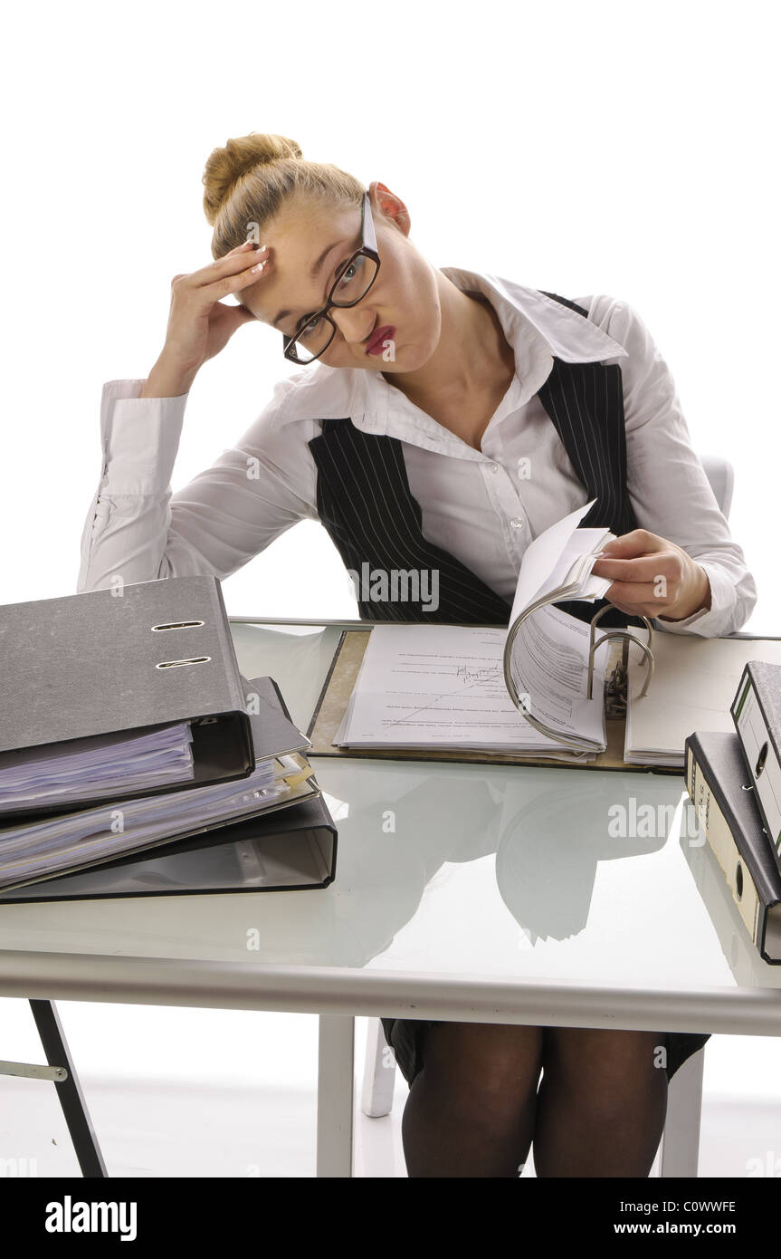 Young manager, a secretary with document Stock Photo - Alamy