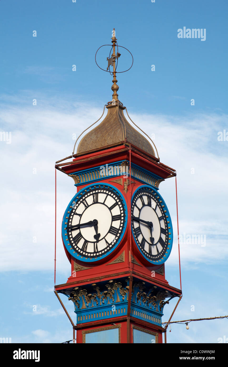 Jubilee Clock tower detail at Weymouth promenade sea front dedicated to ...