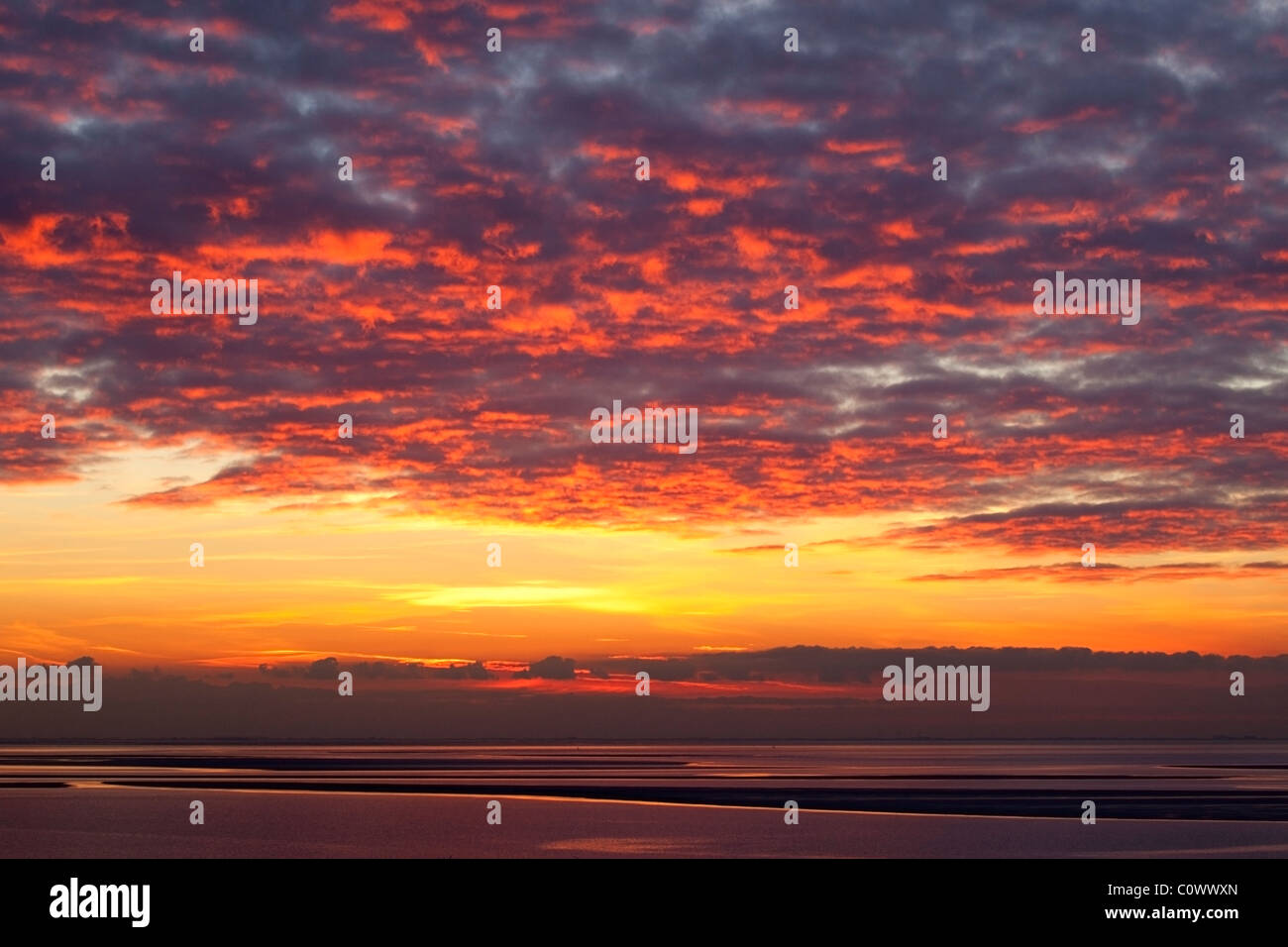 Sunset over The Wash at Hunstanton North Norfolk Stock Photo - Alamy