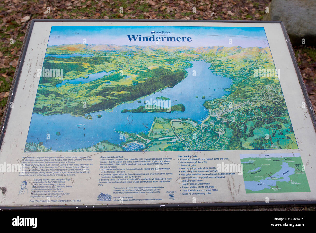 Lake windermere map hi-res stock photography and images - Alamy