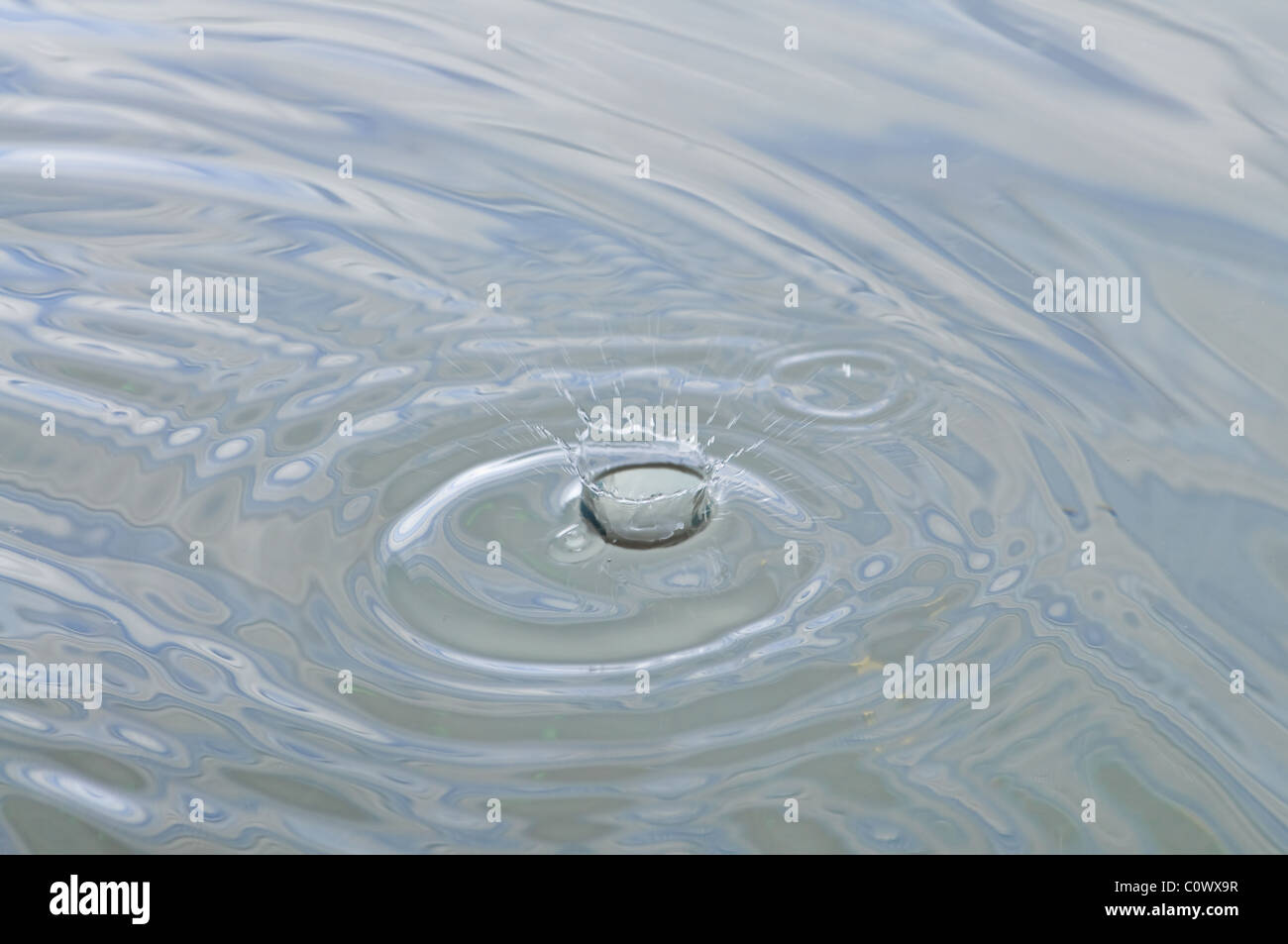 Droplet splashing into a pool of water Stock Photo - Alamy