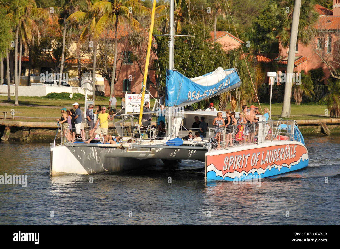 Catamaran sightseeing boat Stock Photo - Alamy