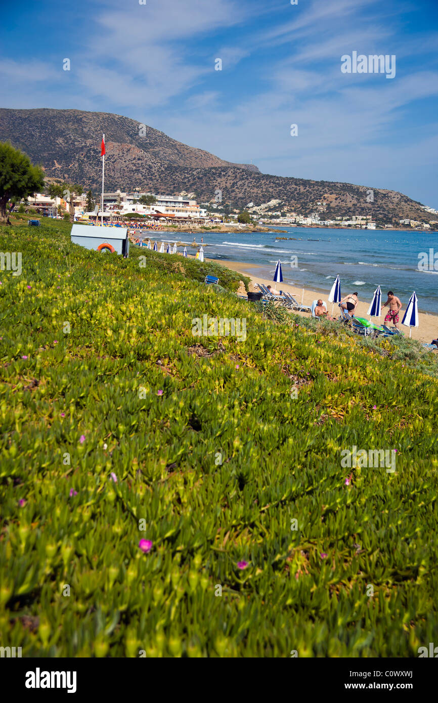 VIEW OVER STALIS BEACH IN CRETE GREECE Stock Photo - Alamy