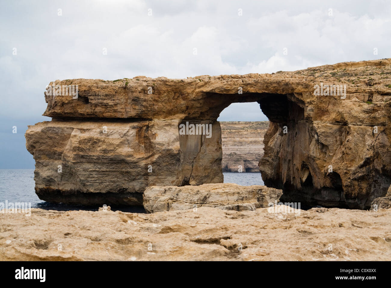 The Azure Window a natural arch on the Maltese island of Gozo Stock ...