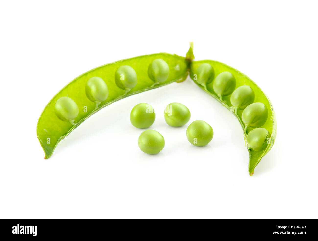 Green ripe pea vegetable isolated Stock Photo - Alamy