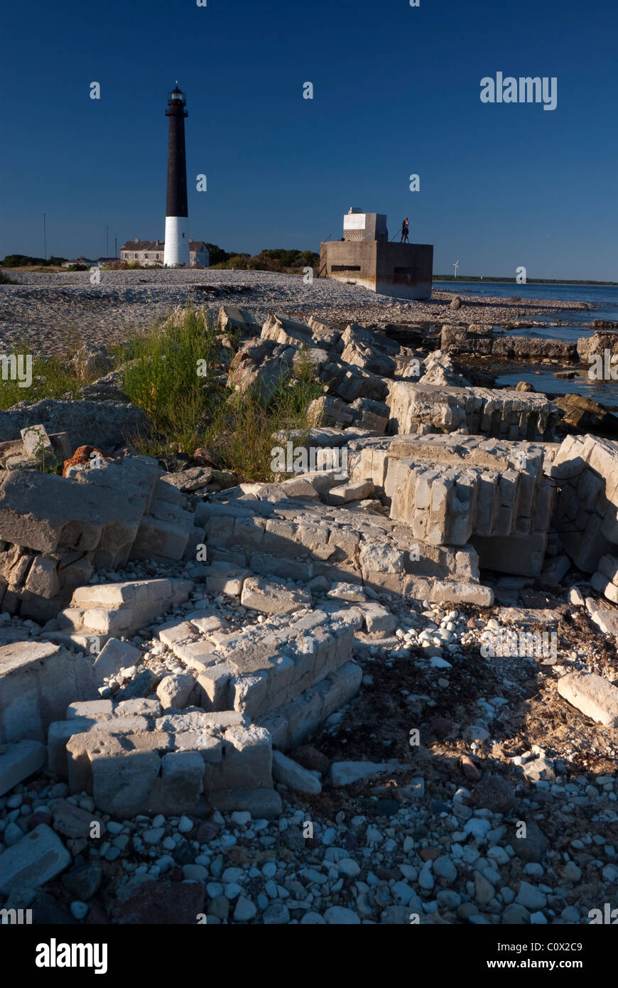 The remains of Soviet fortifications and a lighthouse at the ...