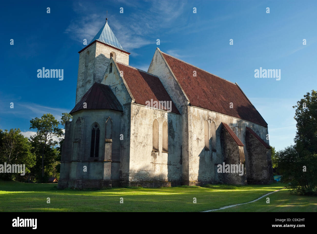 The church in Valjala town on the Saaremaa island, Estonia Stock Photo ...