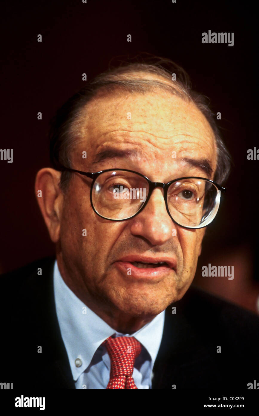 Fed Chairman Alan Greenspan testifies on the mid year economic report ...