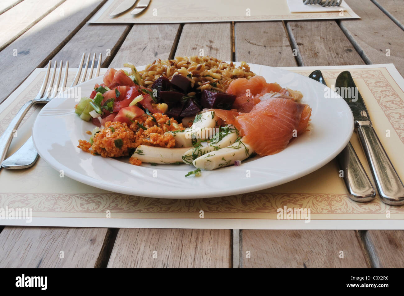 Plate with mix cold food Stock Photo - Alamy