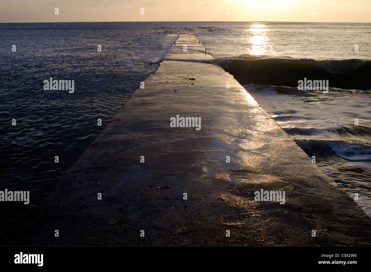 Dock seaside at sunset hi-res stock photography and images - Alamy