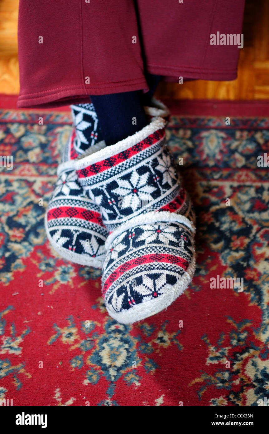 Elderly lady wearing slippers hi-res stock photography and images - Alamy