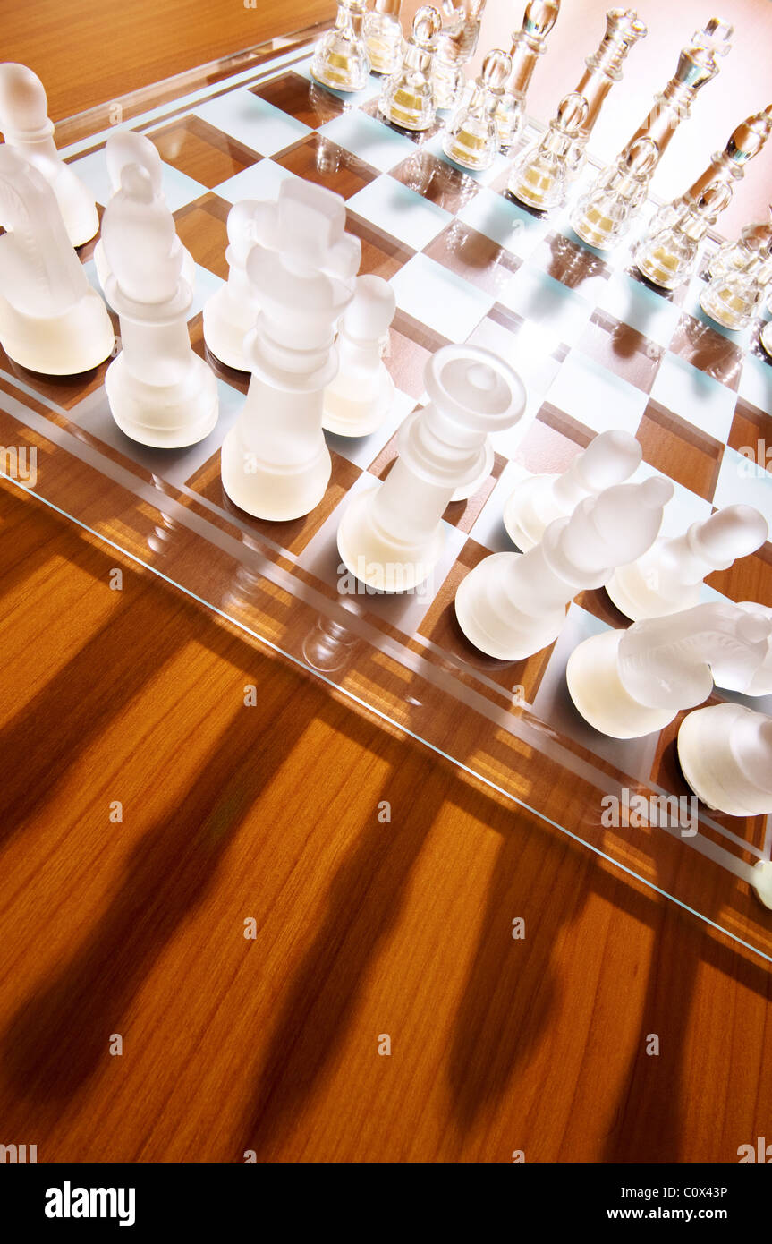 Set of chess figures on the board Stock Photo - Alamy
