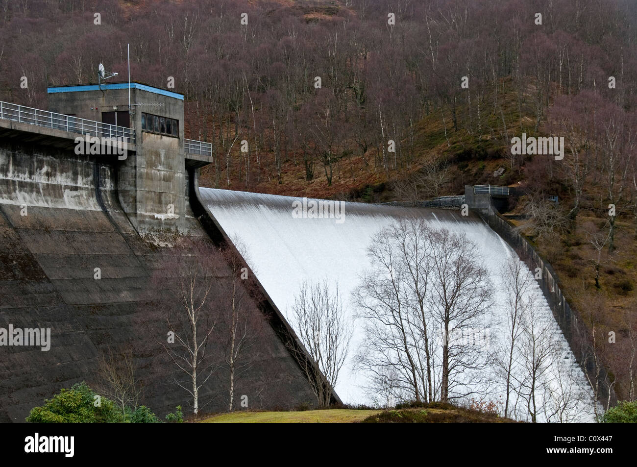 Dam, Glen Finglas Reservoir, The Trossachs, Scotland Stock Photo - Alamy