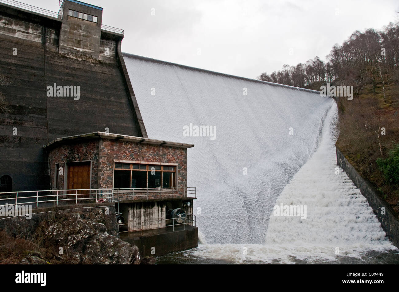 Dam, Glen Finglas Reservoir, The Trossachs, Scotland Stock Photo - Alamy