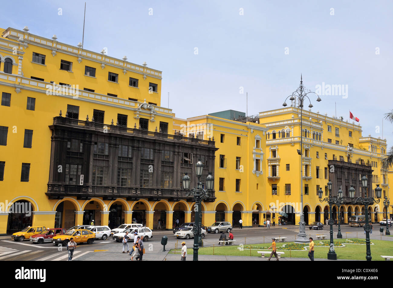 colonial buildings Plaza Mayor Lima Peru Stock Photo - Alamy