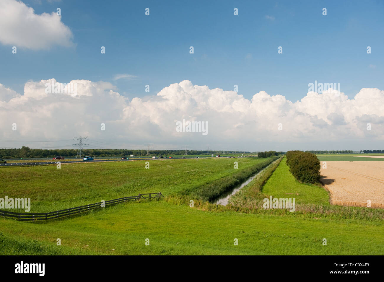 Dutch dike in landscape Stock Photo - Alamy
