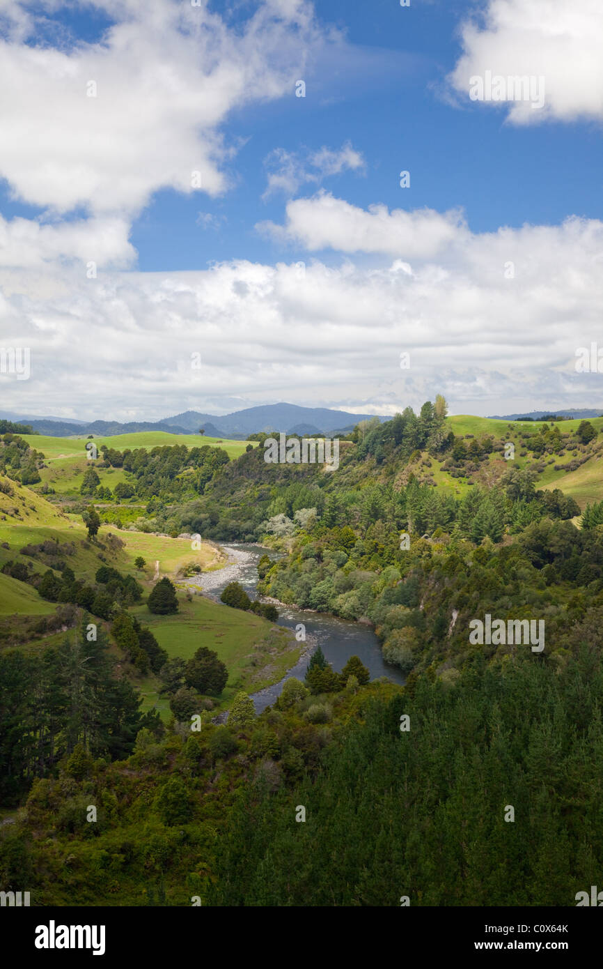 countryside from Piriaka Lookout, North Island, New Zealand Stock Photo ...