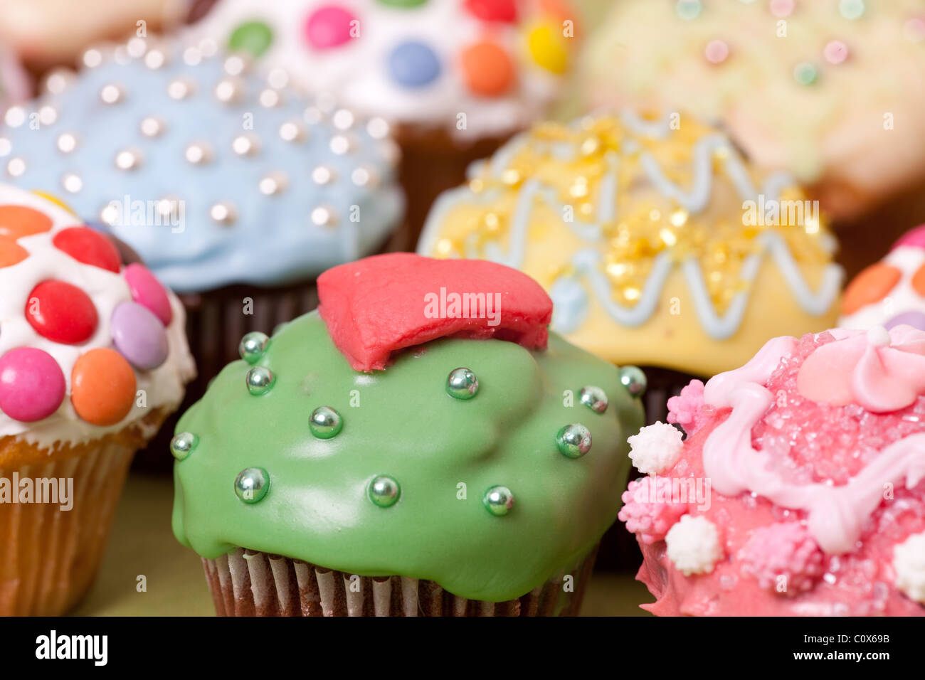 macro picture of multi colored cup cakes Stock Photo - Alamy