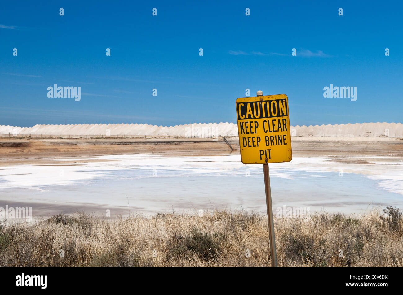 The Dry Creek salt pans located 12 km NW of Adelaide in South Australia ...