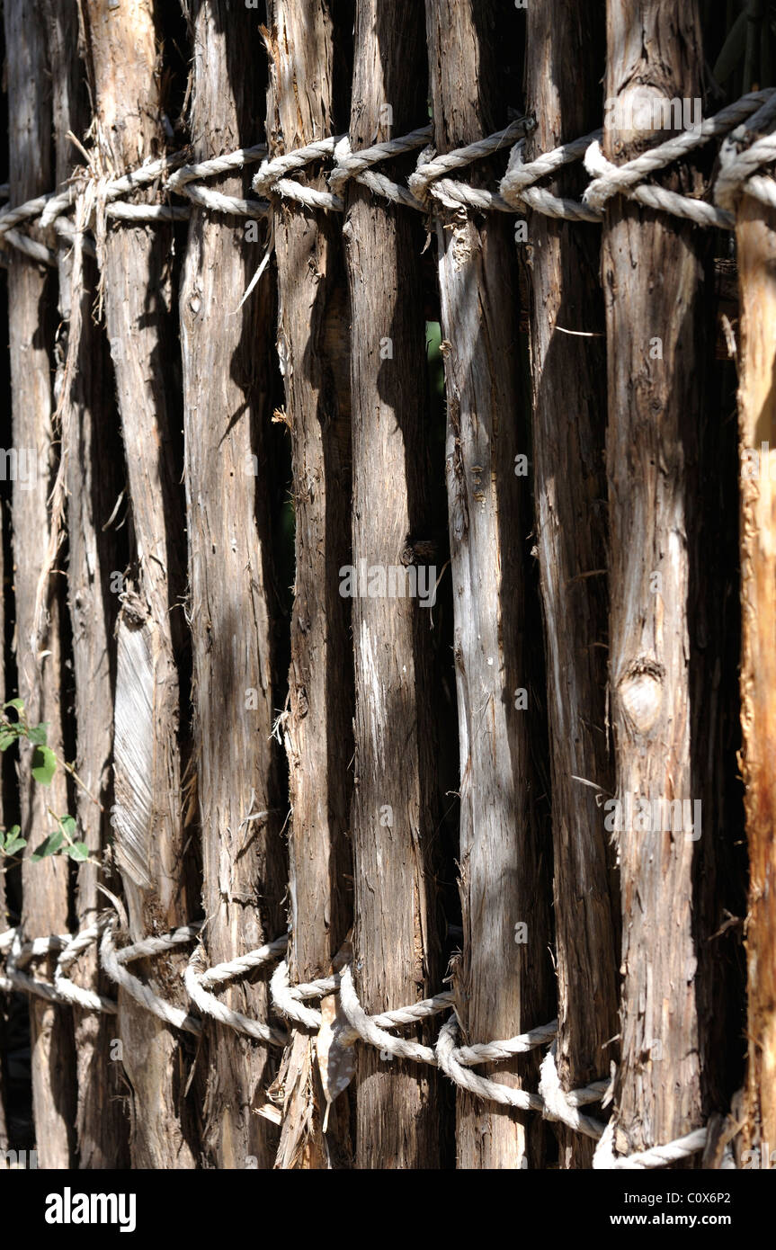 Countryside fence made of sticks woven together Stock Photo - Alamy