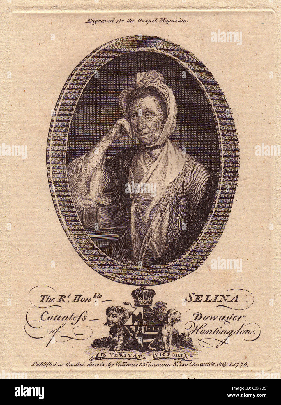 Selina, Countess Dowager of Huntingdon Stock Photo - Alamy