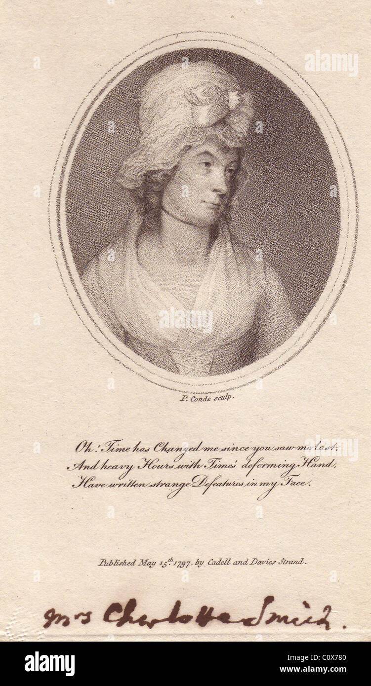 Charlotte Smith (1749-1806), English Romantic poet and novelist Stock ...