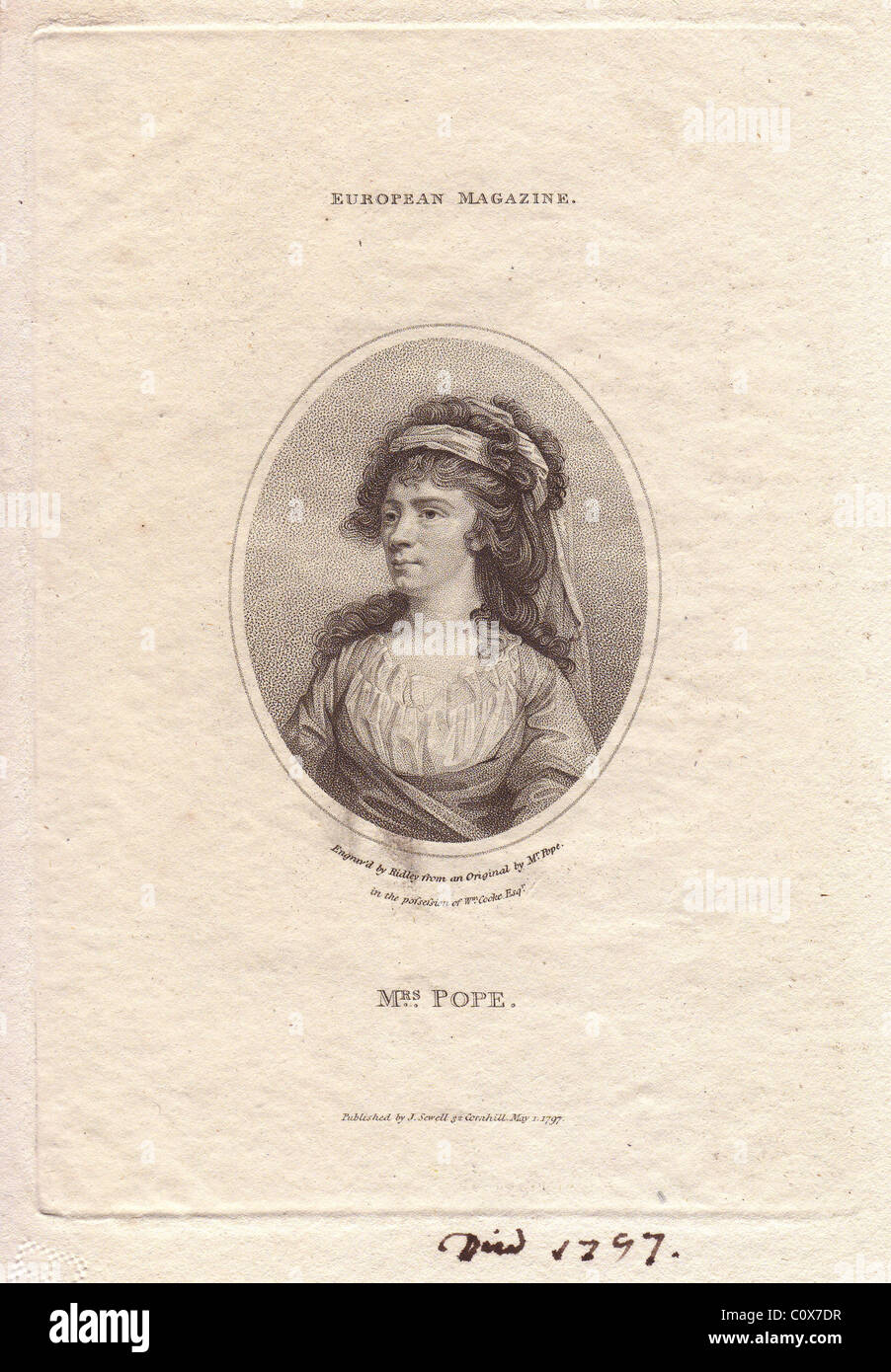 Miss Elizabeth Pope (1740-1797), nee Elizabeth Younge, English actress ...