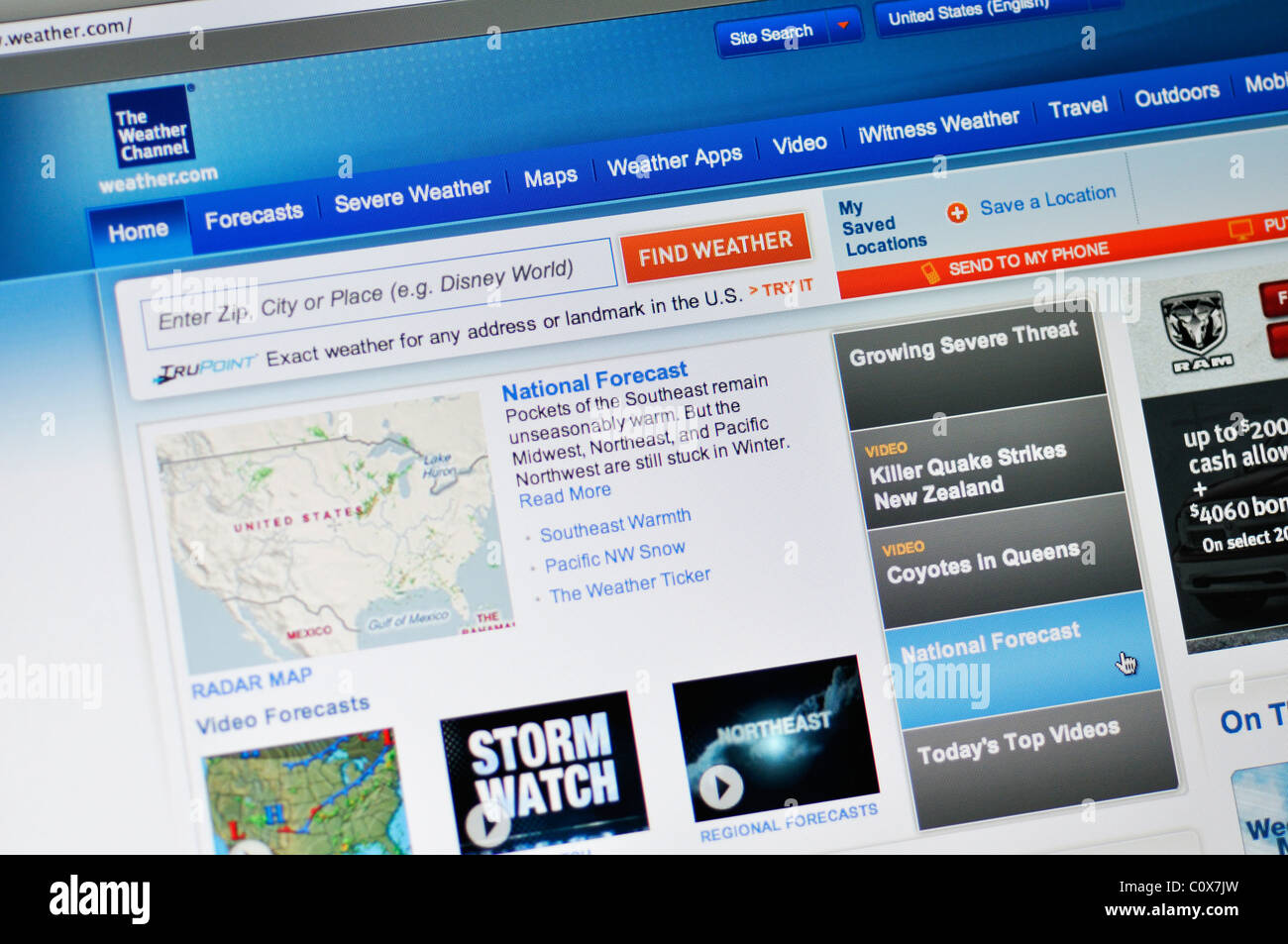 Weather Channel website Stock Photo - Alamy