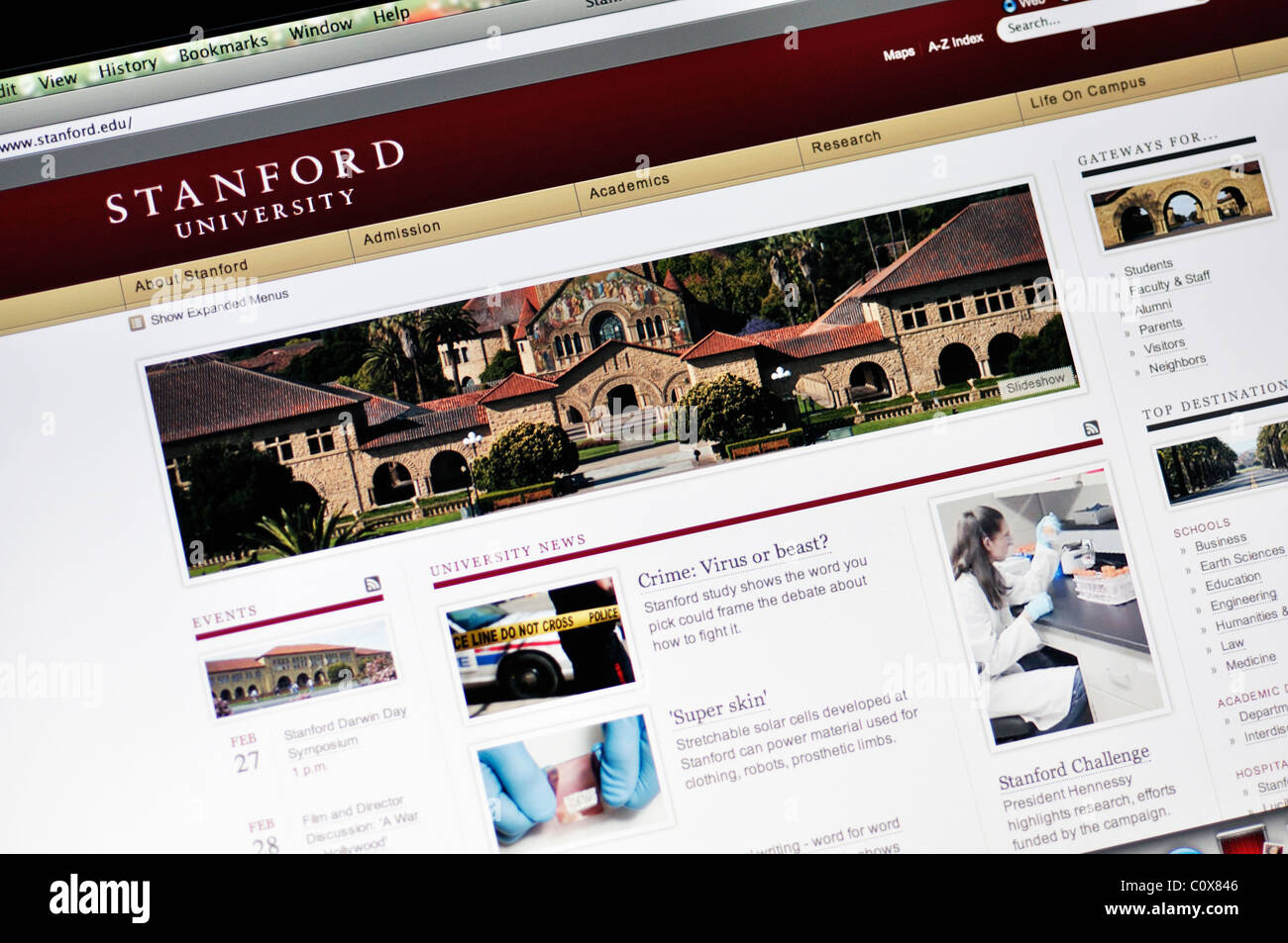 Stanford University website Stock Photo - Alamy