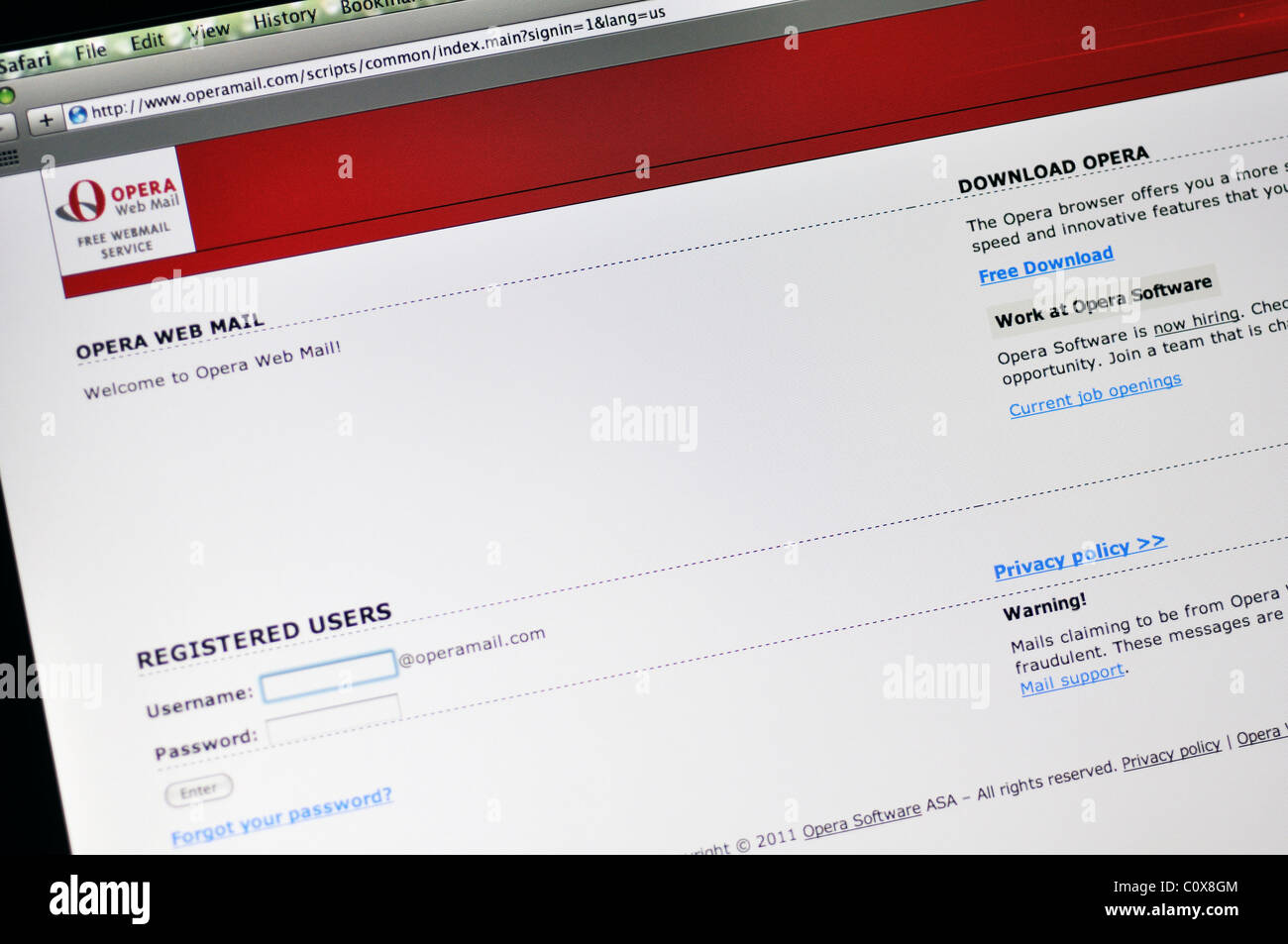 Opera mail hi-res stock photography and images - Alamy