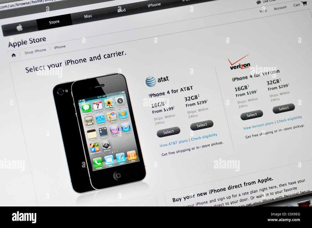 iPhone on Apple store website Stock Photo - Alamy