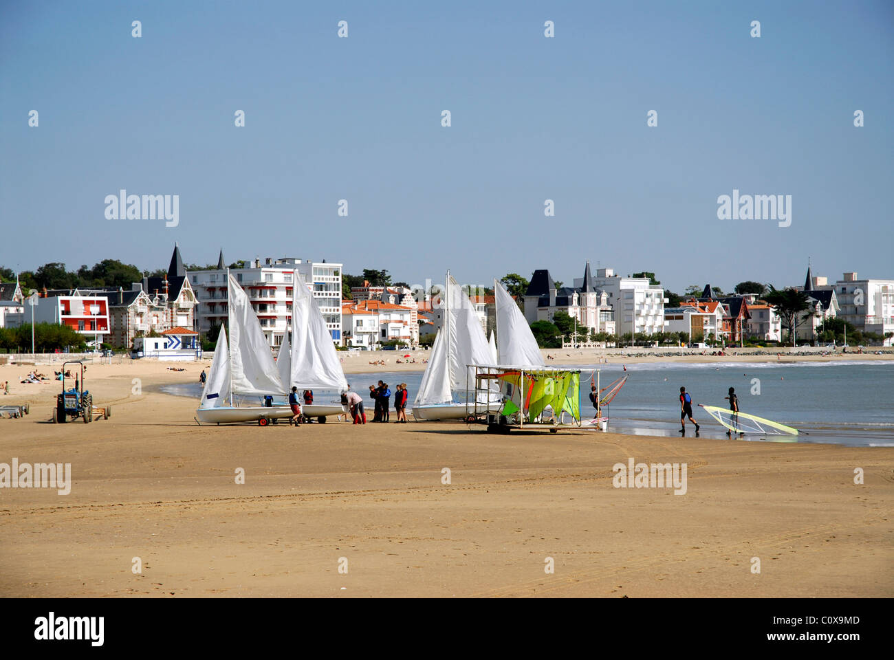 Sailboats on the beach of Royan in France, region Charente-Poitou ...