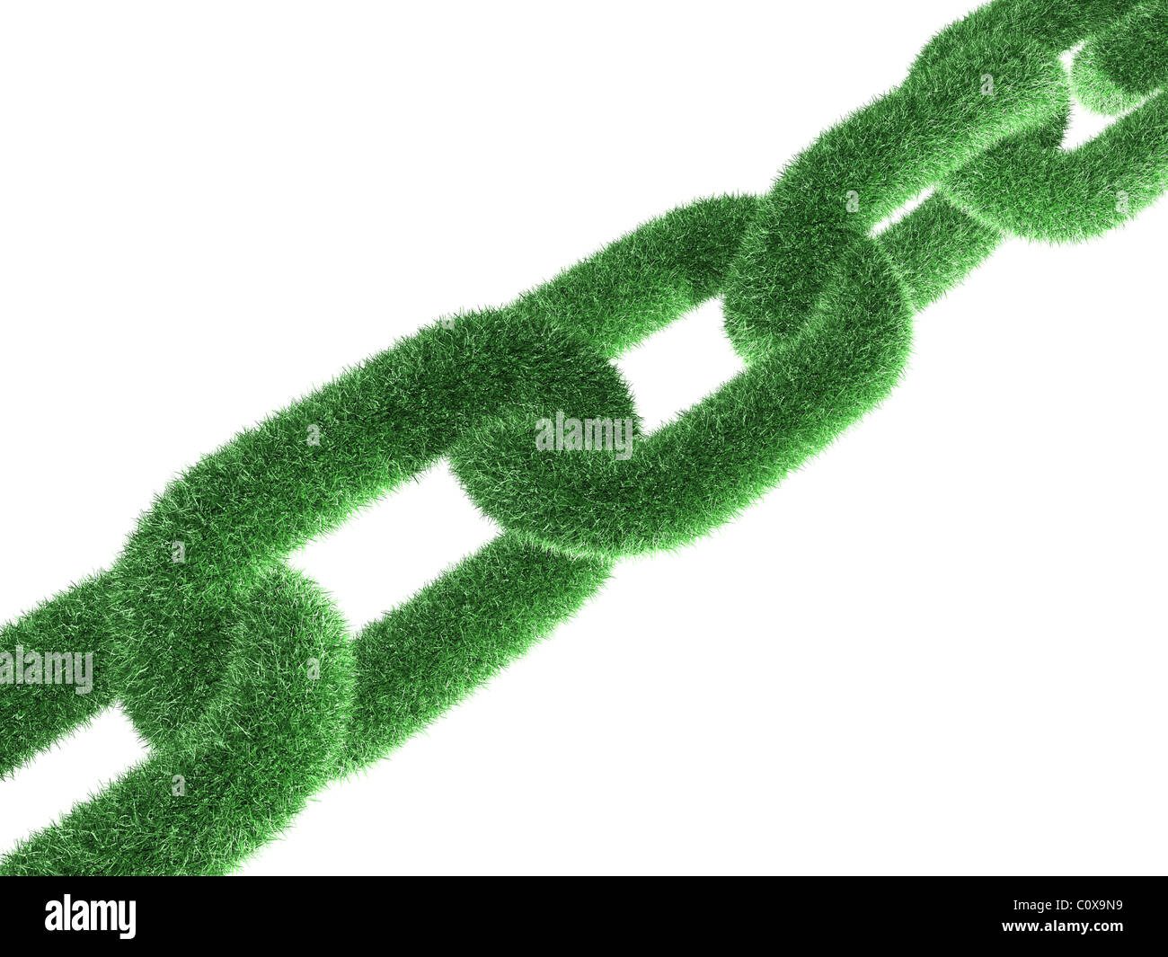 3d grass chain , nature protection Stock Photo - Alamy