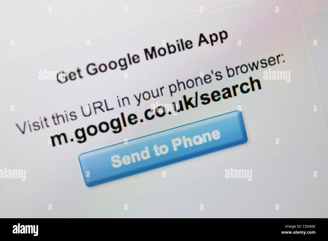 Google Mobile App website Stock Photo - Alamy