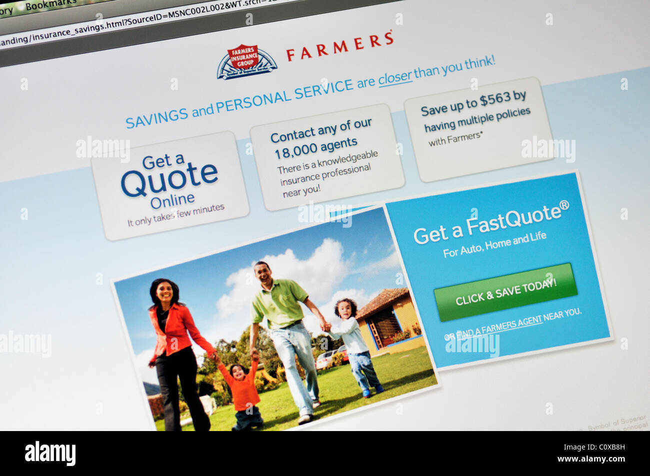 Farmers insurance website Stock Photo - Alamy