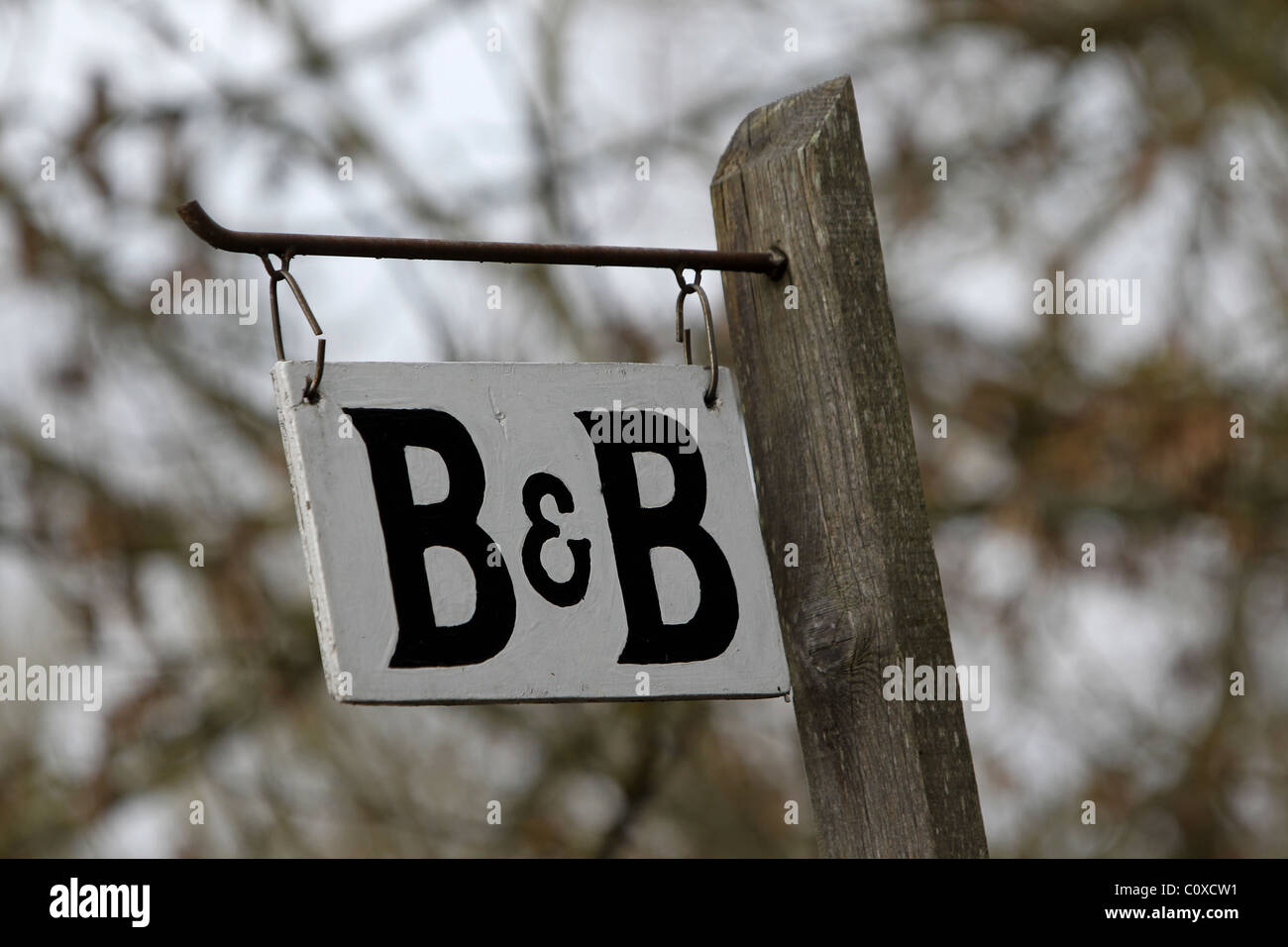 B&B sign by the roadside in Somerset, UK Stock Photo - Alamy
